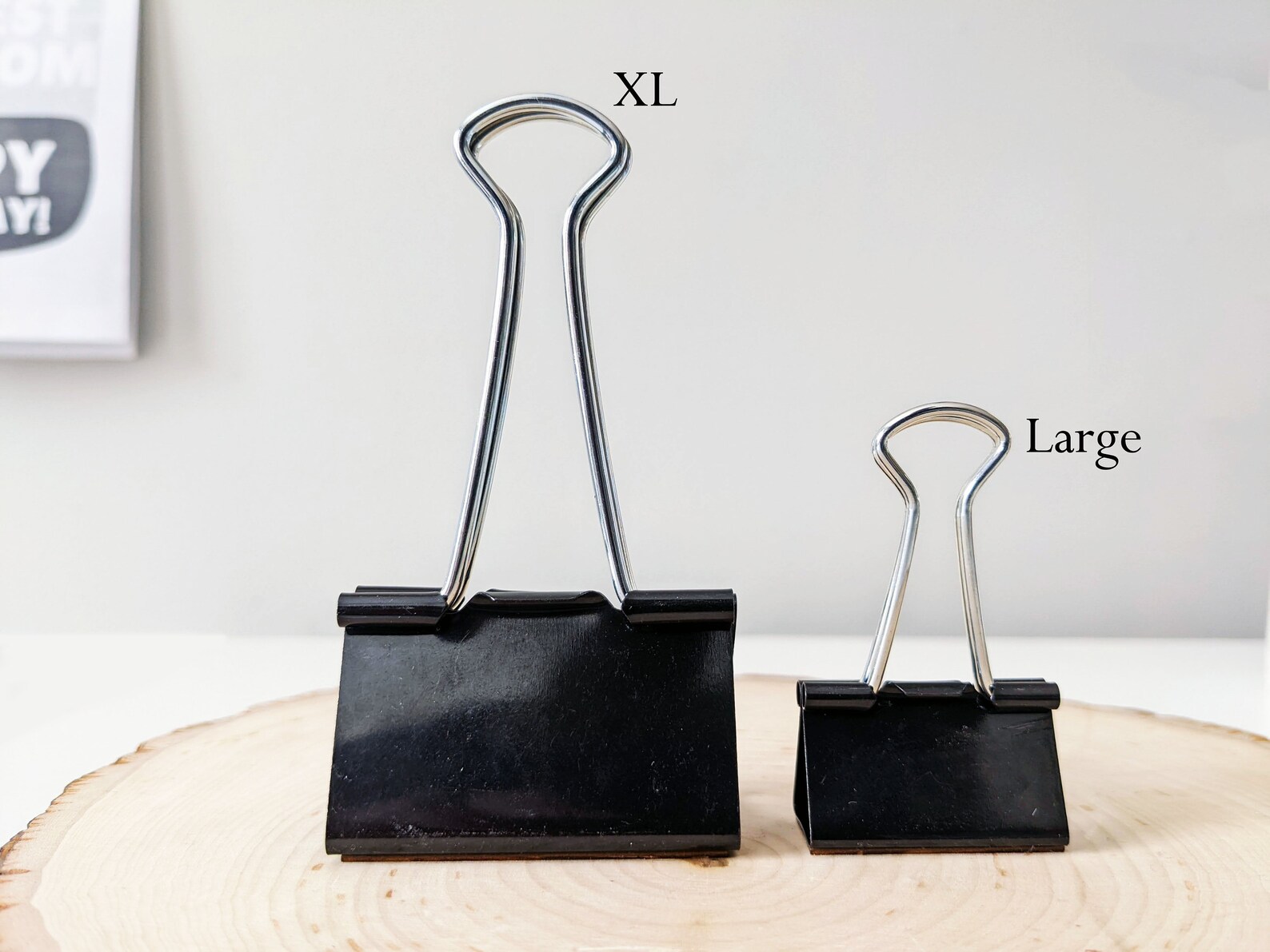 Black Wood Covered Binder Clip Set by Ariell Forrest - Size : Large - Etsy