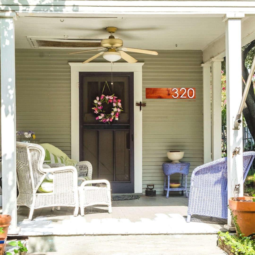 XL Horizontal Custom Cedar Wood Address Sign by Ariell Forrest - Etsy