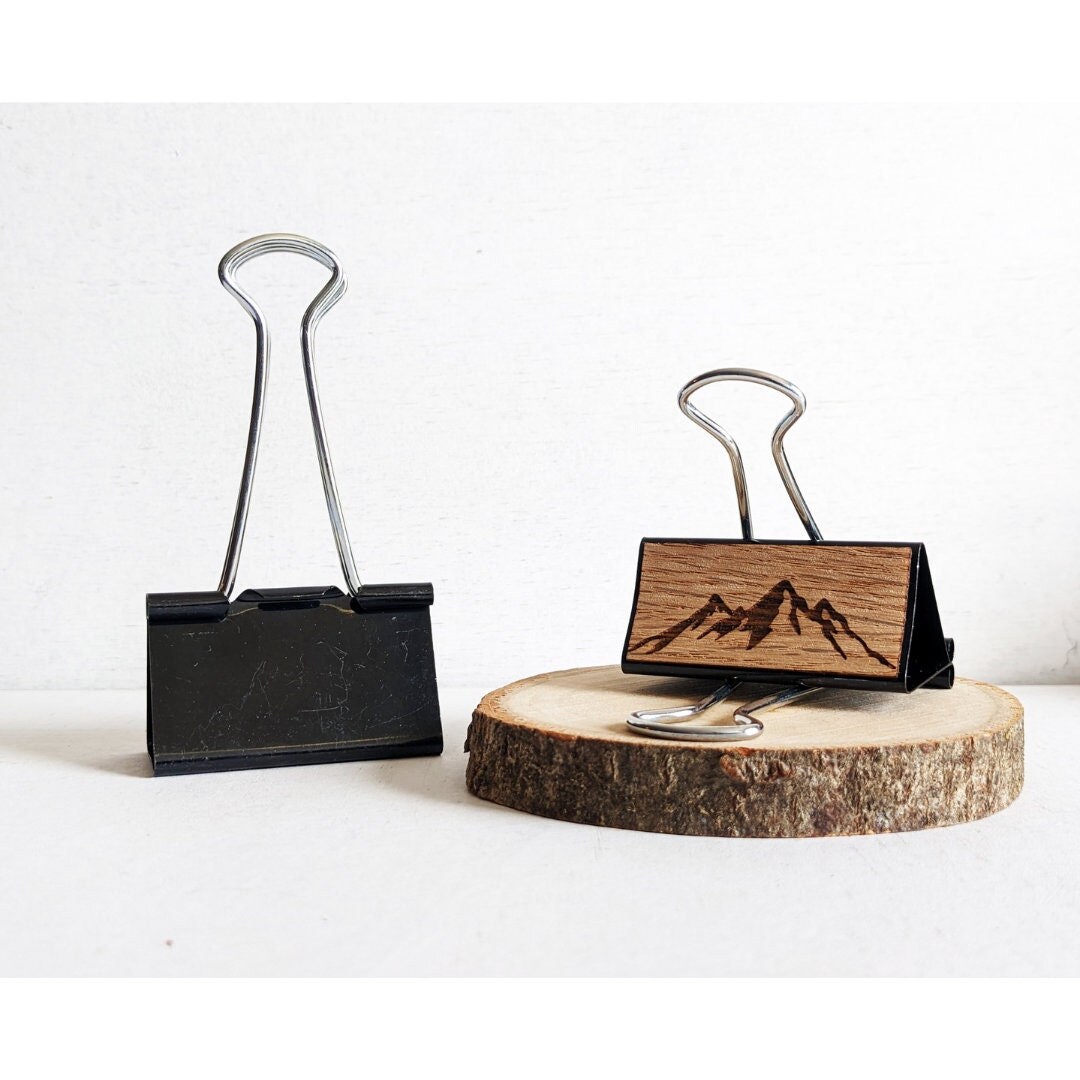 Black Wood Covered XL Binder Clip by Ariell Forrest - Etsy