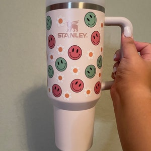 Custom Stanley Tumbler, Stanley Cup, 40oz Stanley, Trending Smiley ...