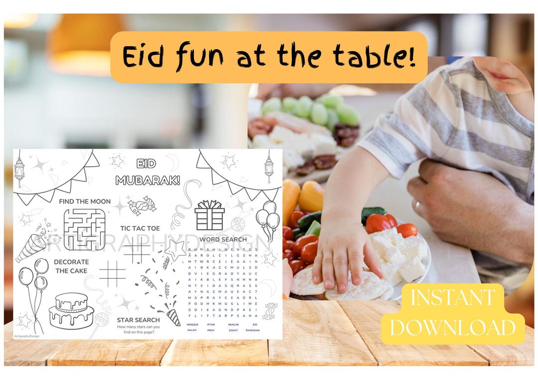 Eid Activity Puzzle Placemat for Kids | Fun & Interactive Eid Games ...