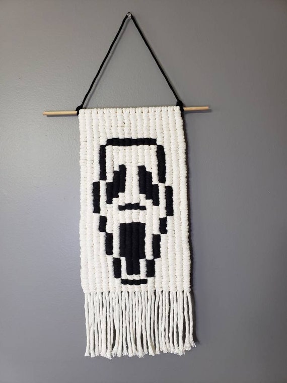 Fiber Arts Art & Collectibles Macrame Macrame Ghost Wall Hanging etna ...