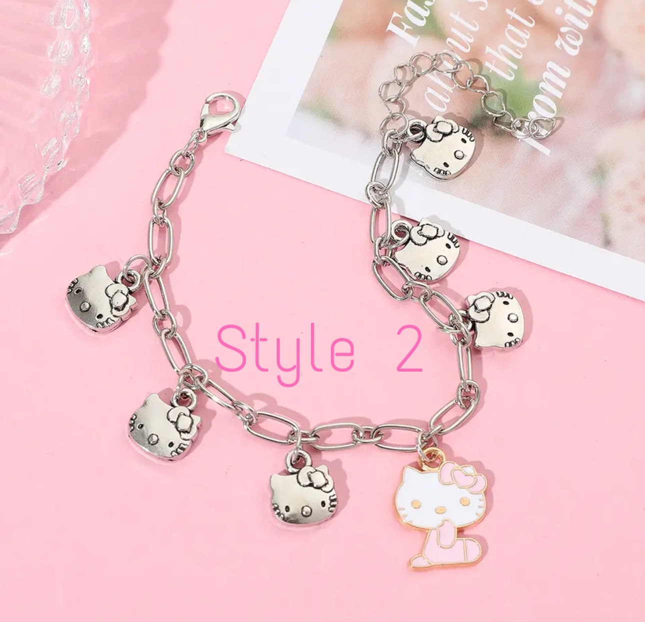 Hello Kitty Sanrio Accessories Kawaii Charm Bracelet Gifts for Her Fan ...