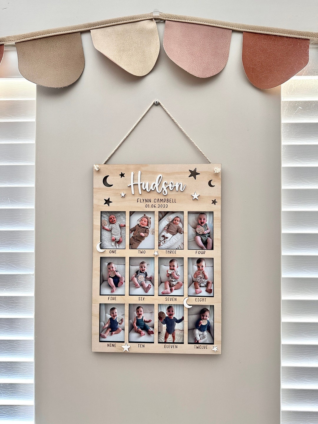 One Year Milestones Photo Frame - Etsy