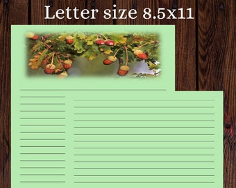 Printable Poppy Stationery, Sizes 8.5x11 and A4/lined Paper/instant ...