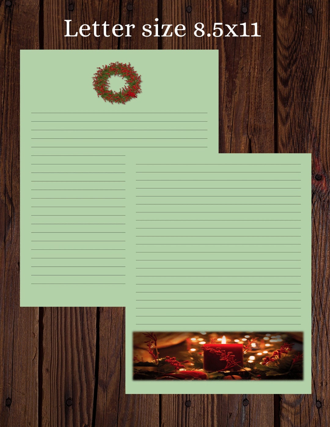 Printable Christmas Stationery, Size 8.5x11/digital Paper/instant ...