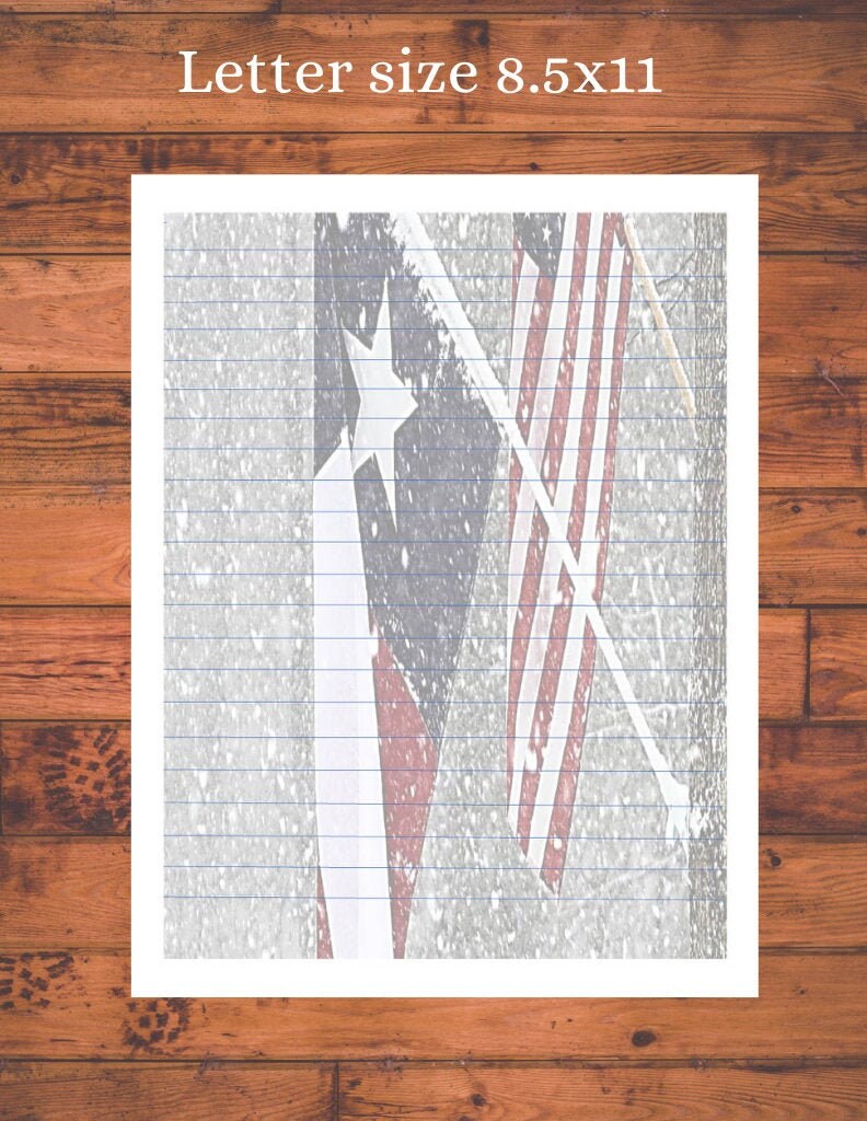 Printable Texas Flag Stationery, Size 8.5x11/instant Download/lined ...