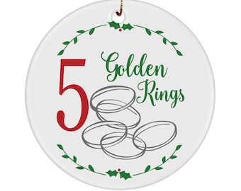 5 Golden Rings - Etsy