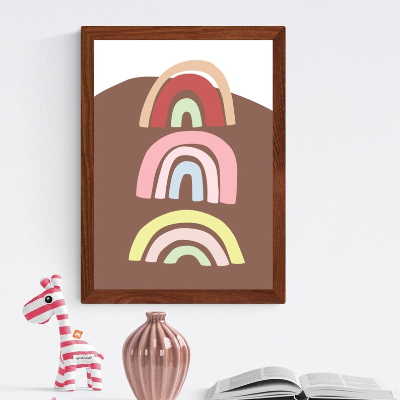 Minimalist Rainbow Nursery Digital Download ,mid Century Boho Wall Art ...