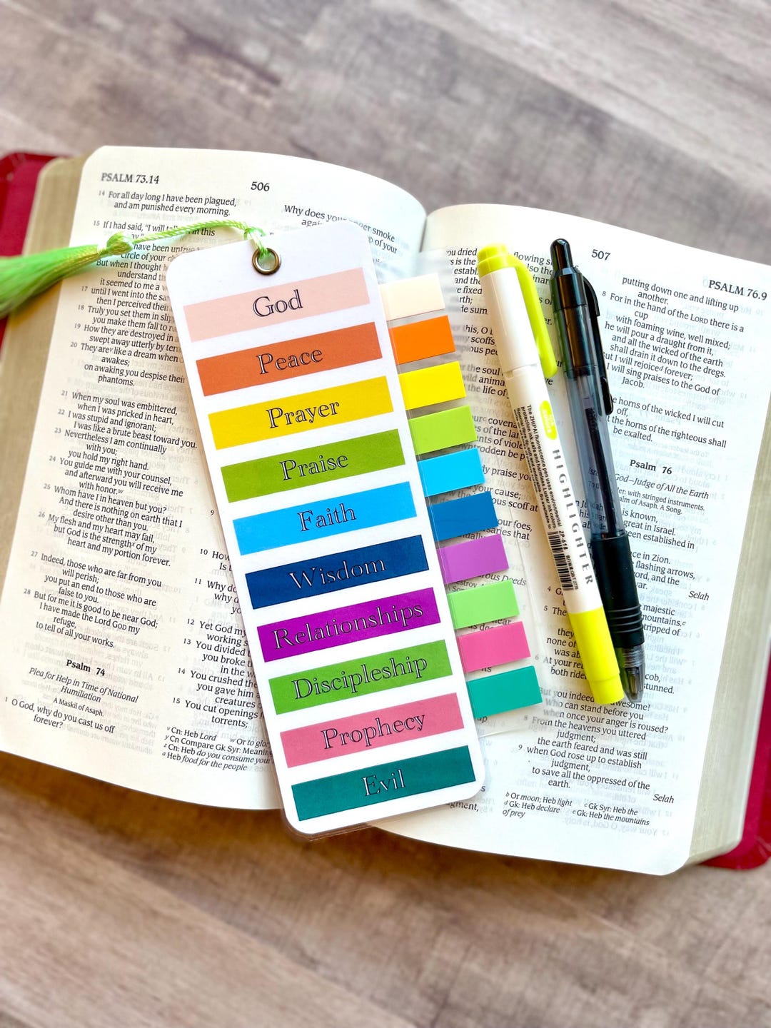 Bible Study Annotation Bookmark With Tabs Kit, Book Annotating Supplies ...