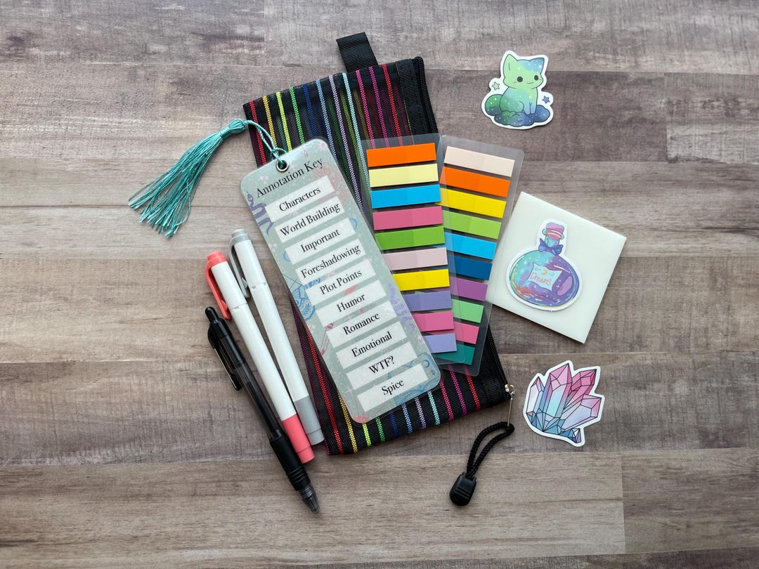 Annotating Kit With Holographic Bookmark, Sticky Tabs, Highlighters ...