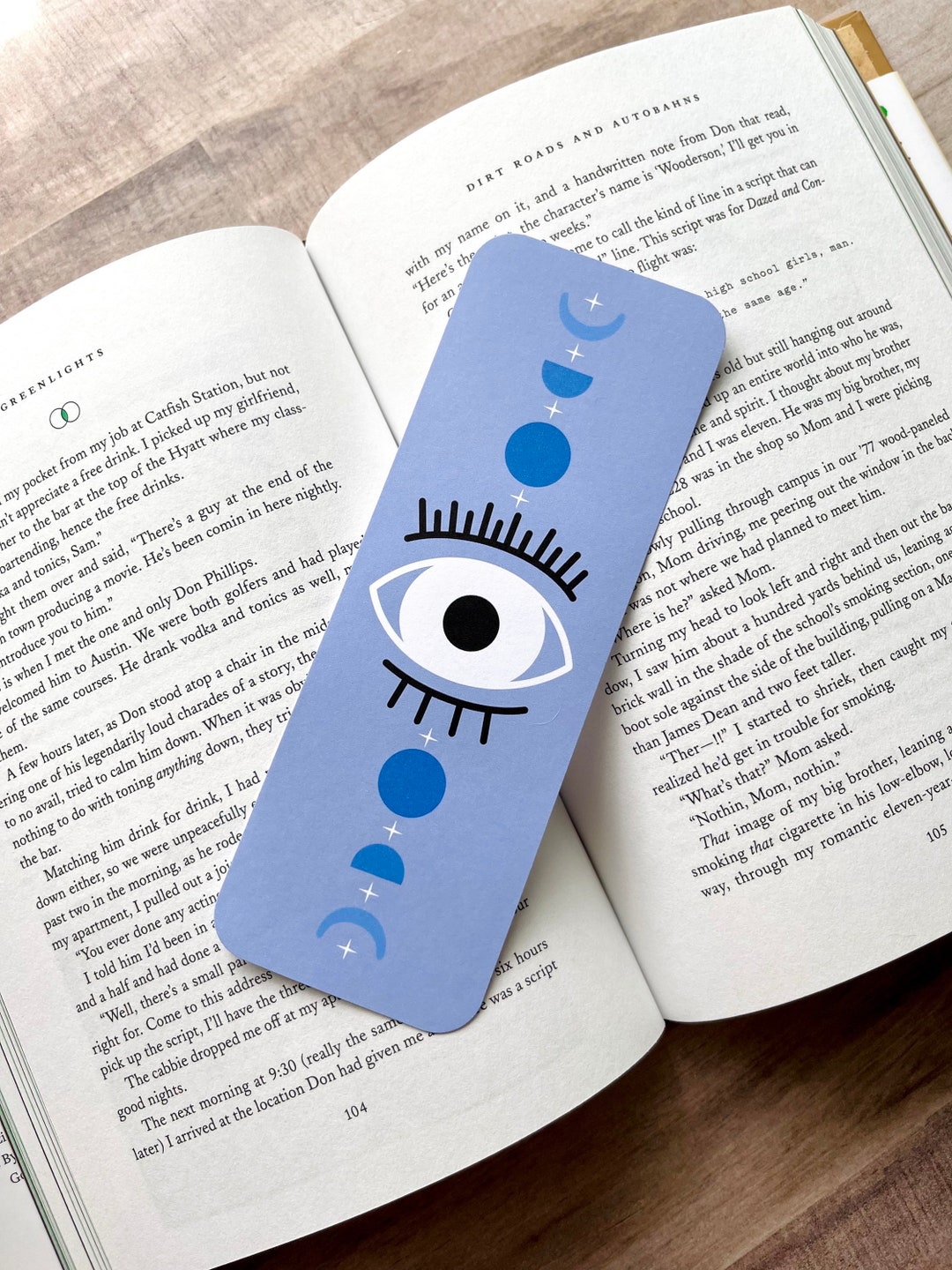 Evil Eye Moon Phases Bookmark, Spiritual Protection Bookmark, Book ...