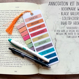 Annotation Bookmark With Tabs Kit, Book Annotating Supplies, Popular ...