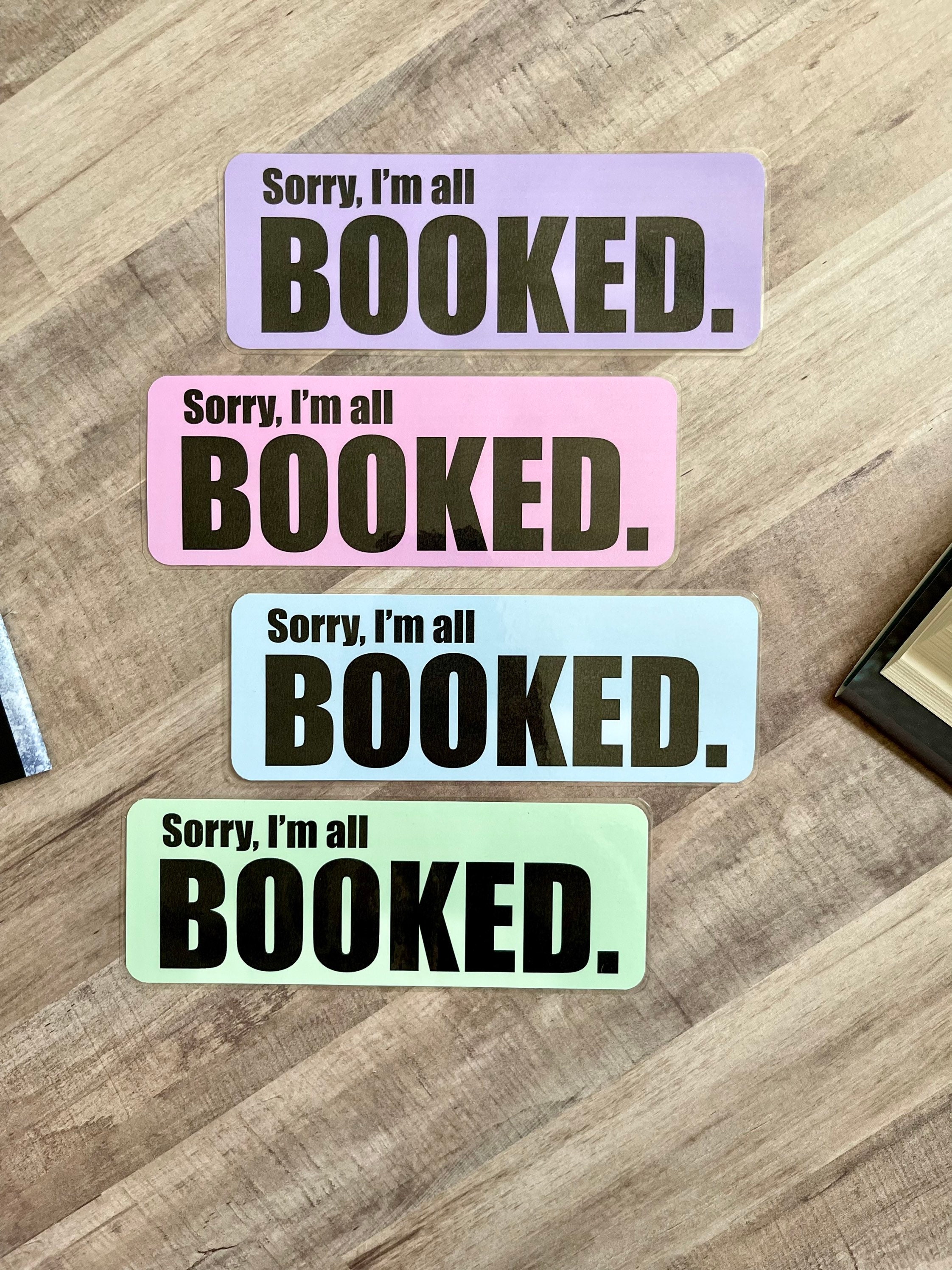 Sorry Im All Booked Laminated Bookmark With Tassel Book - Etsy