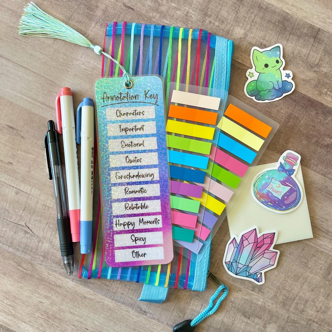 Annotating Kit With Holographic Bookmark, Sticky Tabs, Highlighters ...