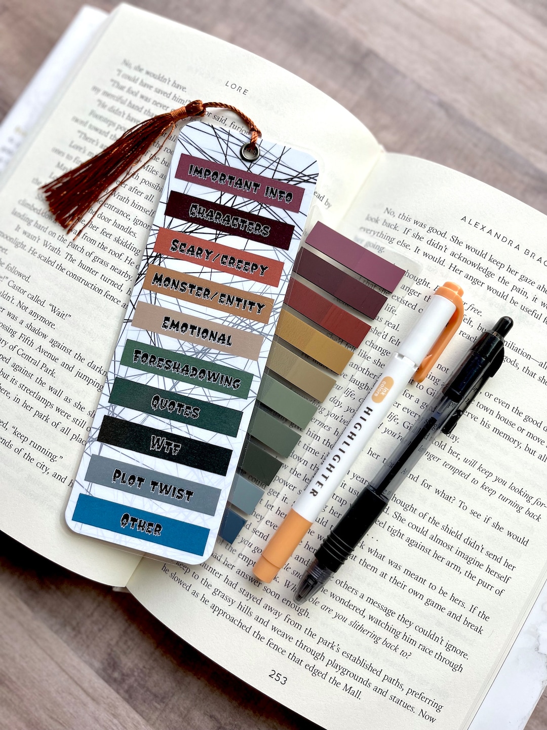 Horror Annotation Bookmark With Tabs Kit, Book Annotating Supplies ...