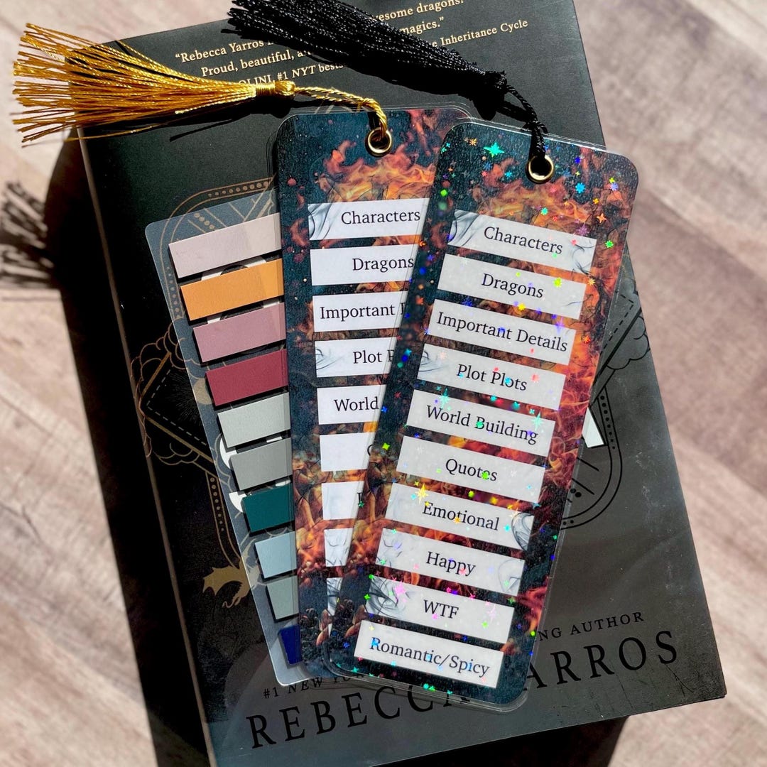 Fantasy Fourth Wing Inspired Annotation Bookmark With Tabs, Book ...