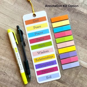 Bible Study Annotation Bookmark With Tabs Kit, Book Annotating Supplies ...