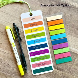 Bible Study Annotation Bookmark With Tabs Kit, Book Annotating Supplies ...