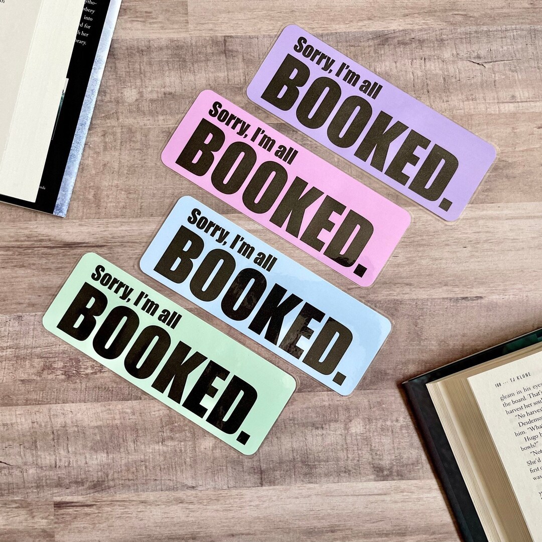 Sorry Im All Booked Laminated Bookmark With Tassel Book - Etsy