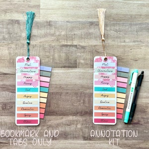 Floral Annotation Bookmark With Tabs Kit, Book Annotating Supplies ...
