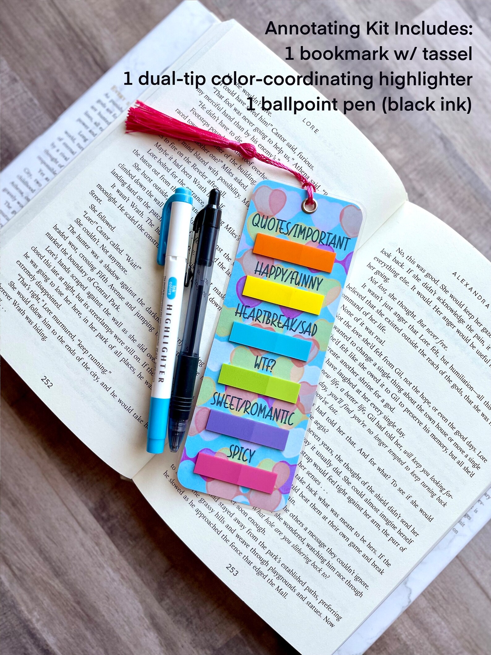 Romance / Romcom Annotation Bookmark With Tabs Kit, Book Annotating ...