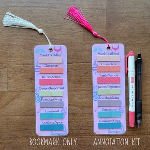 Fantasy Romance Annotation Bookmark With Tabs Kit, Book Annotating ...