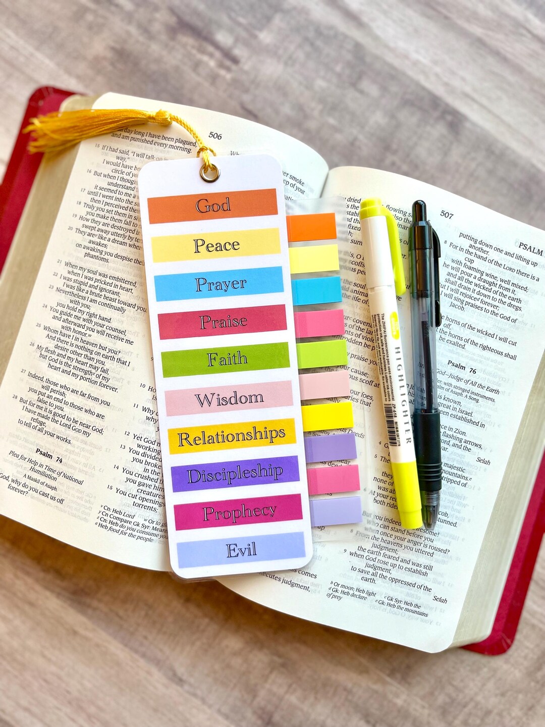 Bible Study Annotation Bookmark With Tabs Kit, Book Annotating Supplies ...