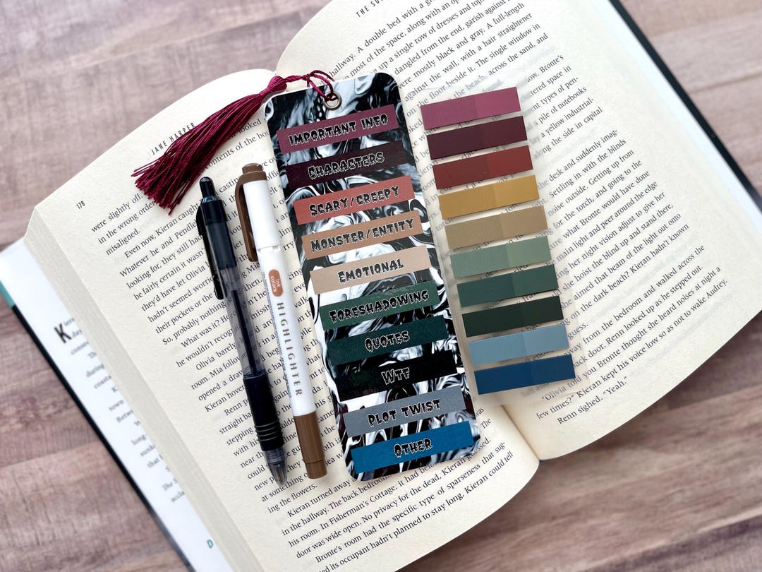 Horror Annotation Bookmark With Tabs Kit, Book Annotating Supplies ...