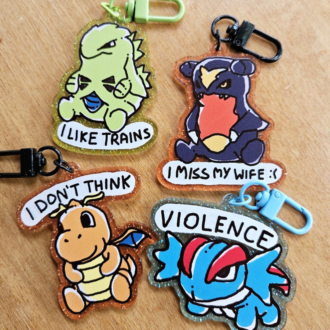 Cursed Pseudo Monster Glitter Keychains - Etsy