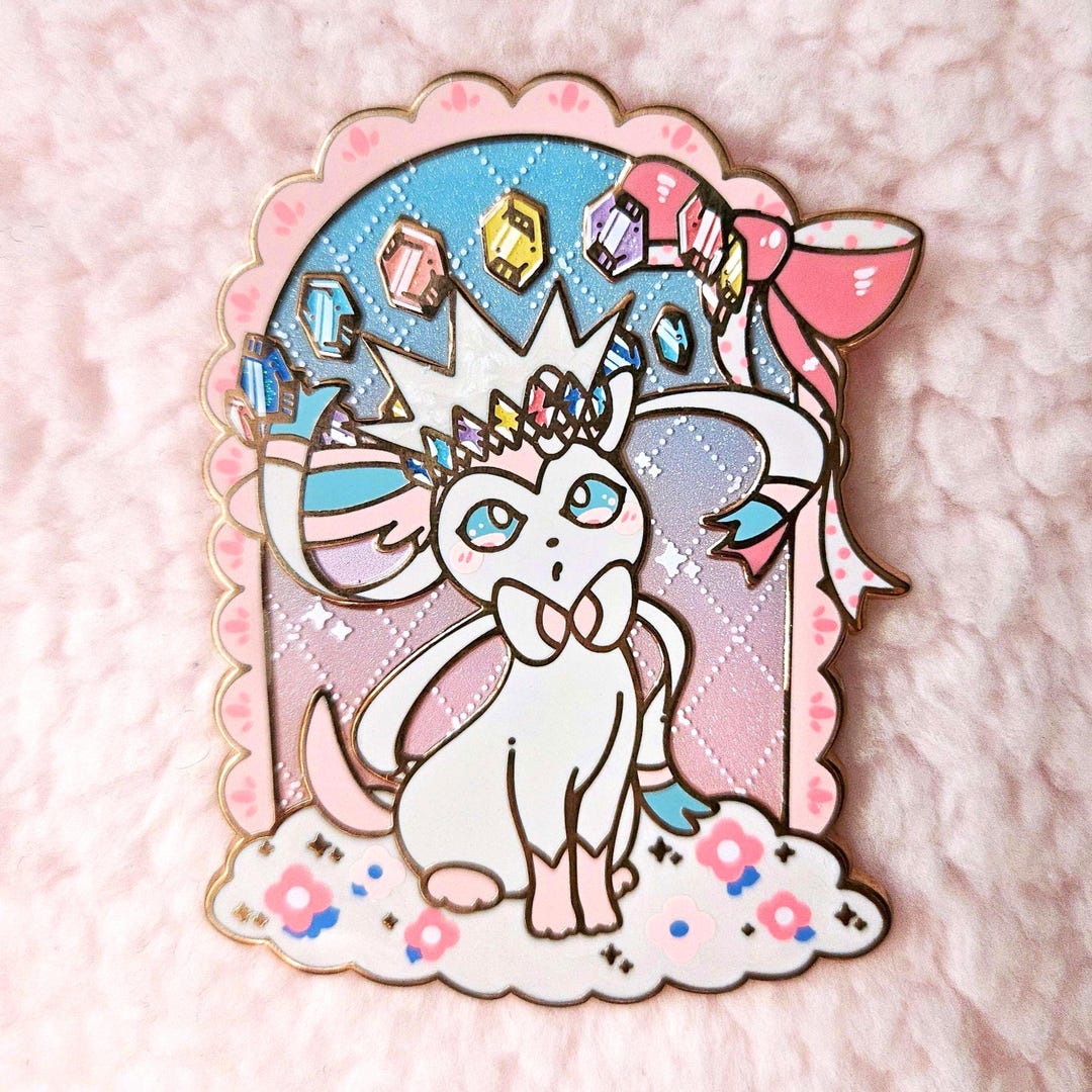 Prismatic Ribbon Fox Enamel Pin - Etsy