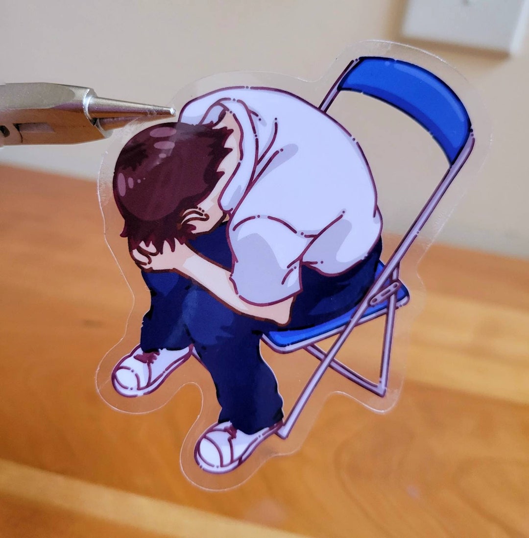 Depressed Shinji Chair Clear Sticker - Etsy