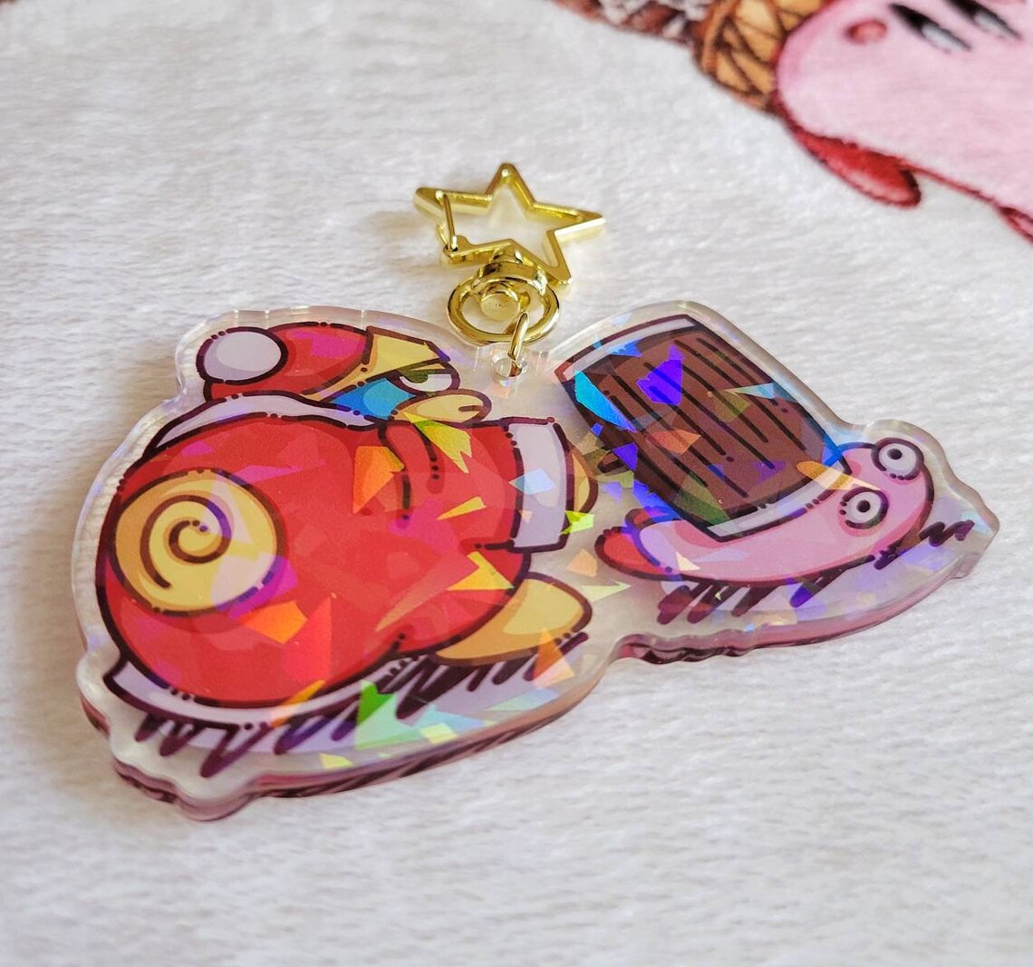 King Dedede Kirby Clobber Holographic Keychain - Etsy