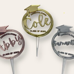 Graduation Cake Topper 2-layer Personalize Customize Acrylic Graduate ...