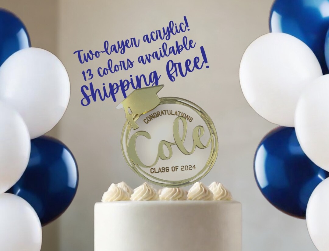 Graduation Cake Topper 2-layer Personalize Customize Acrylic Graduate ...