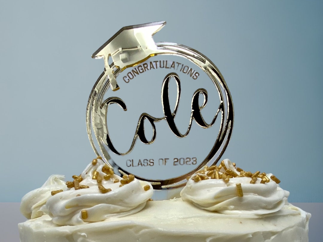 Graduation Cake Topper 2-layer Personalize Customize Acrylic Graduate ...