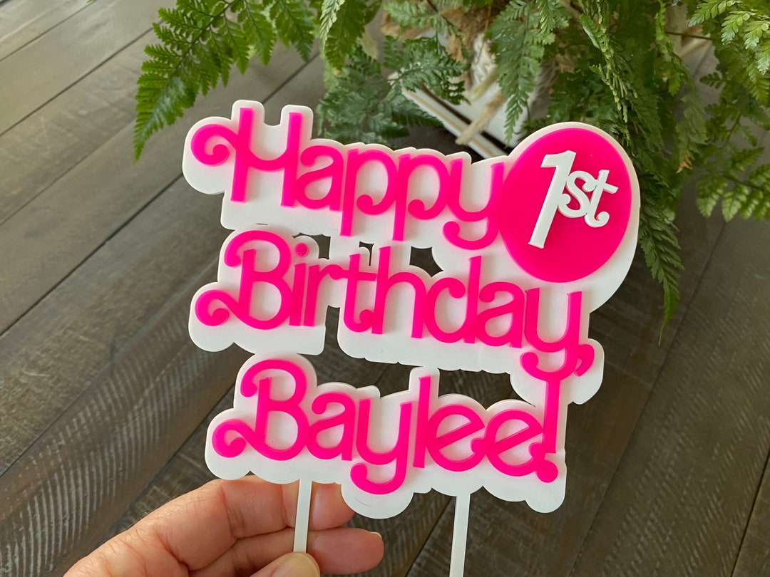 Fashion Doll Cake Topper Girl Birthday Party Custom Acrylic, Retro Cake ...