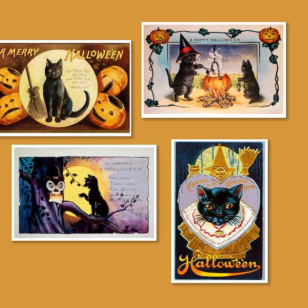 Halloween Postcards - Etsy