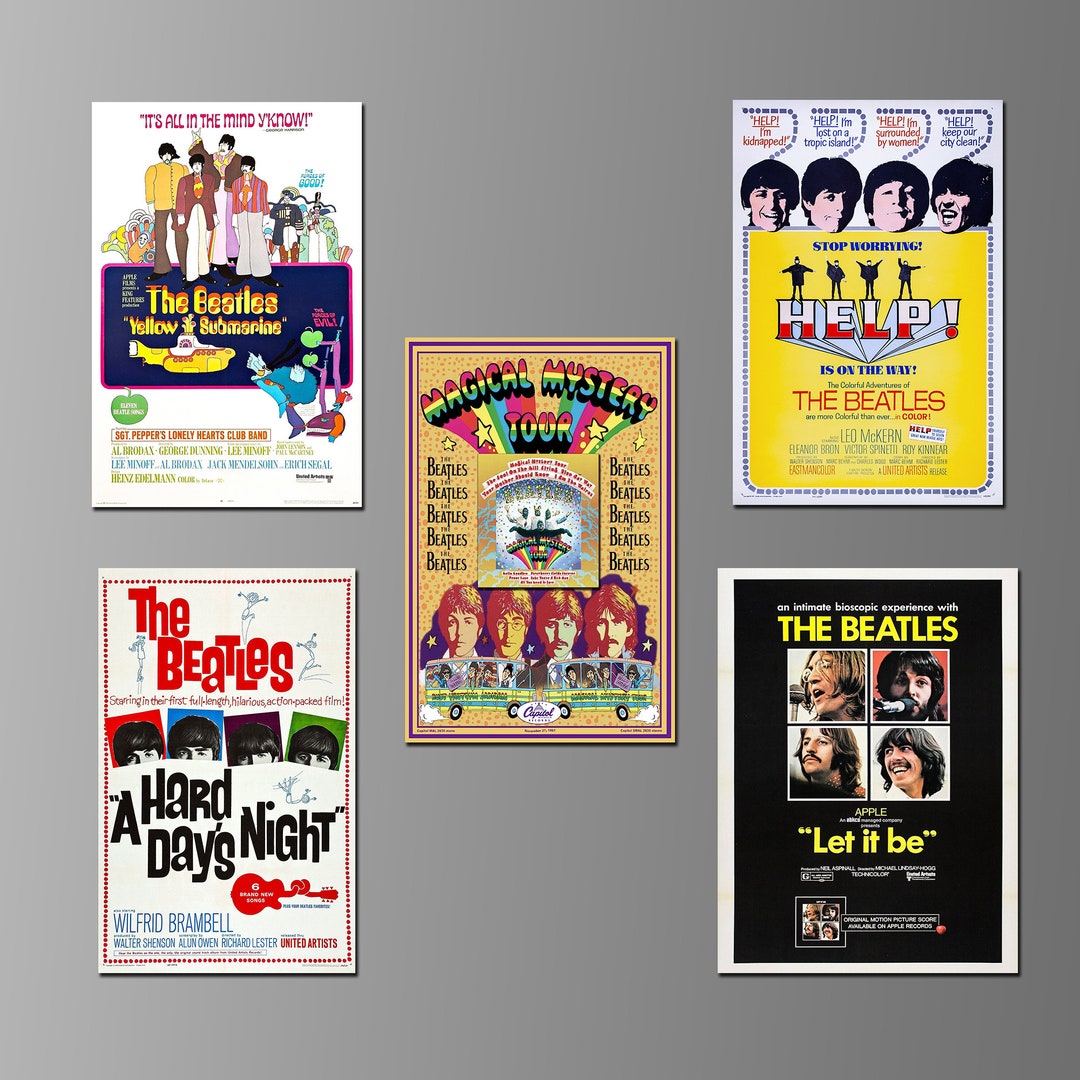 Beatles Movie Posters on Refrigerator Magnets. 1960s British Rock Music ...