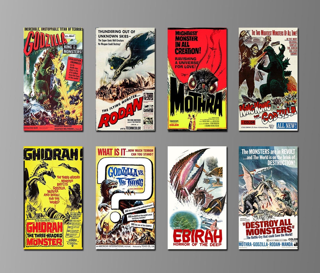 Classic Japanese Monster Movie Posters on Magnets. English - Etsy