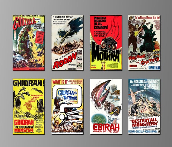 Classic Japanese Monster Movie Posters on Magnets. English | Etsy