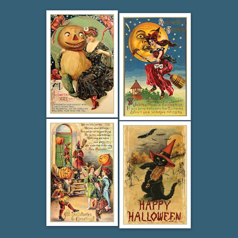 Halloween Postcards - Etsy