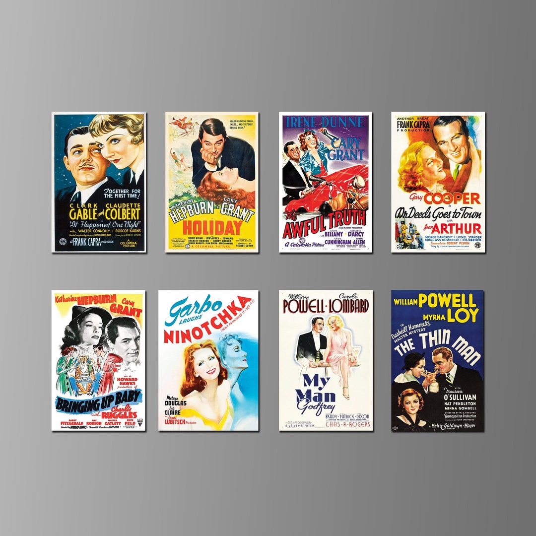 Classic 1930s Comedies Movie Posters on Magnets. Eight Different ...