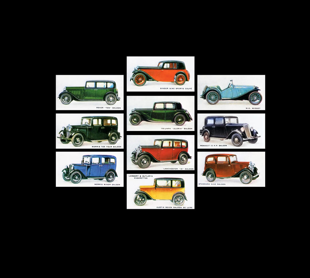 Vintage 1930’s Cars, Vinyl Stickers, Decals. Glossy, Waterproof Paper ...