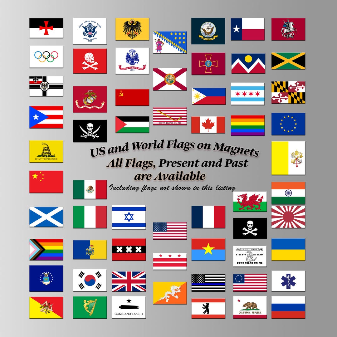 Flags of the World on Magnets. Country Flags, US State Flags, City Flags, Historical Flags ...