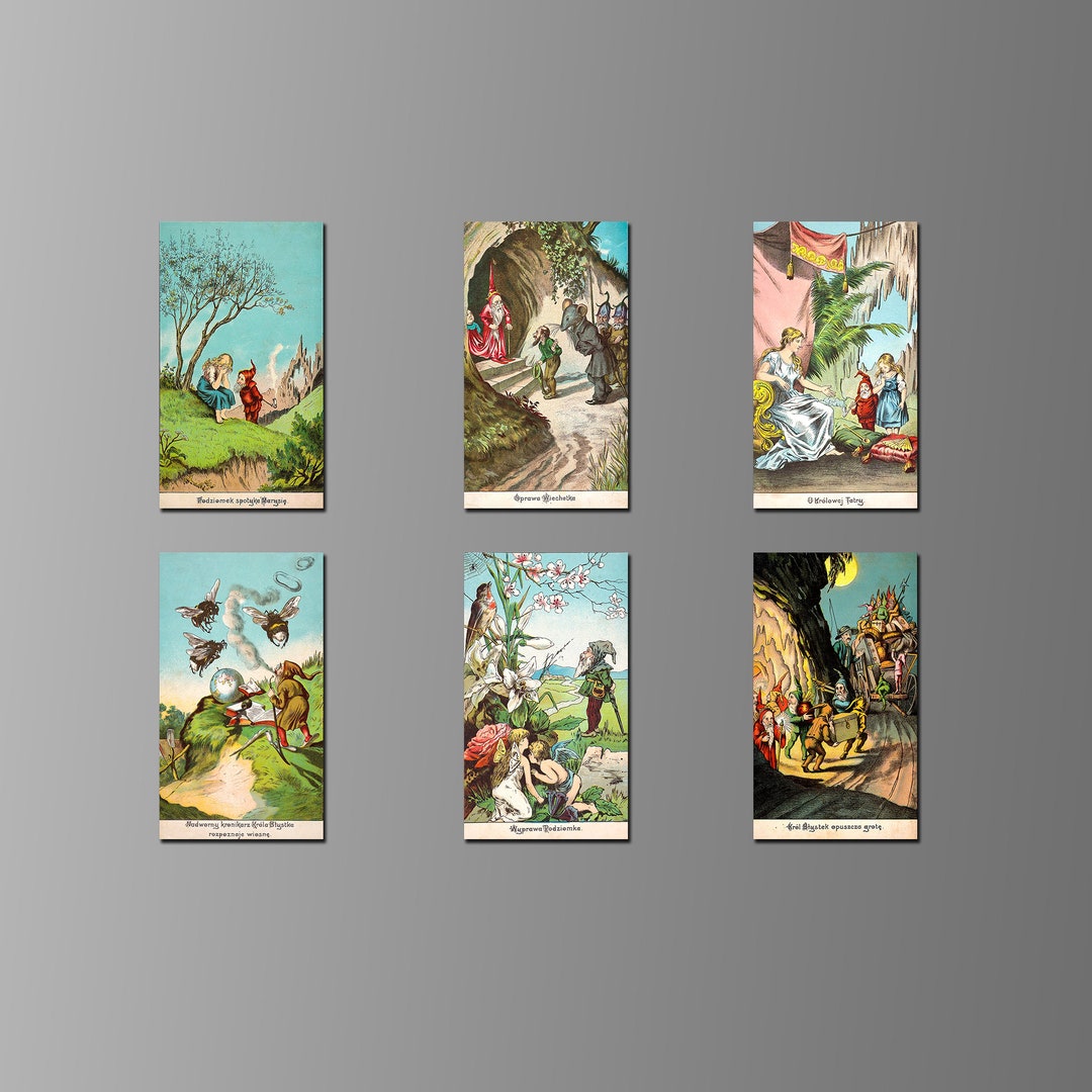 Fairy Tale Illustrations on Refrigerator Magnets. Poland, Dwarves. O ...