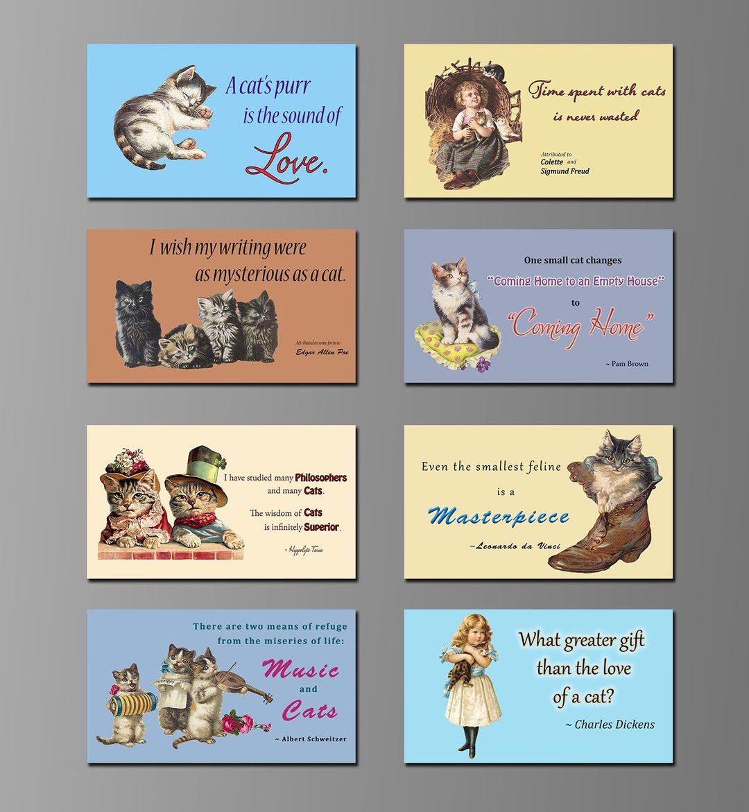 Cat Quotes Refrigerator Magnets. Eight Different Choices. (set Nº 1 ...