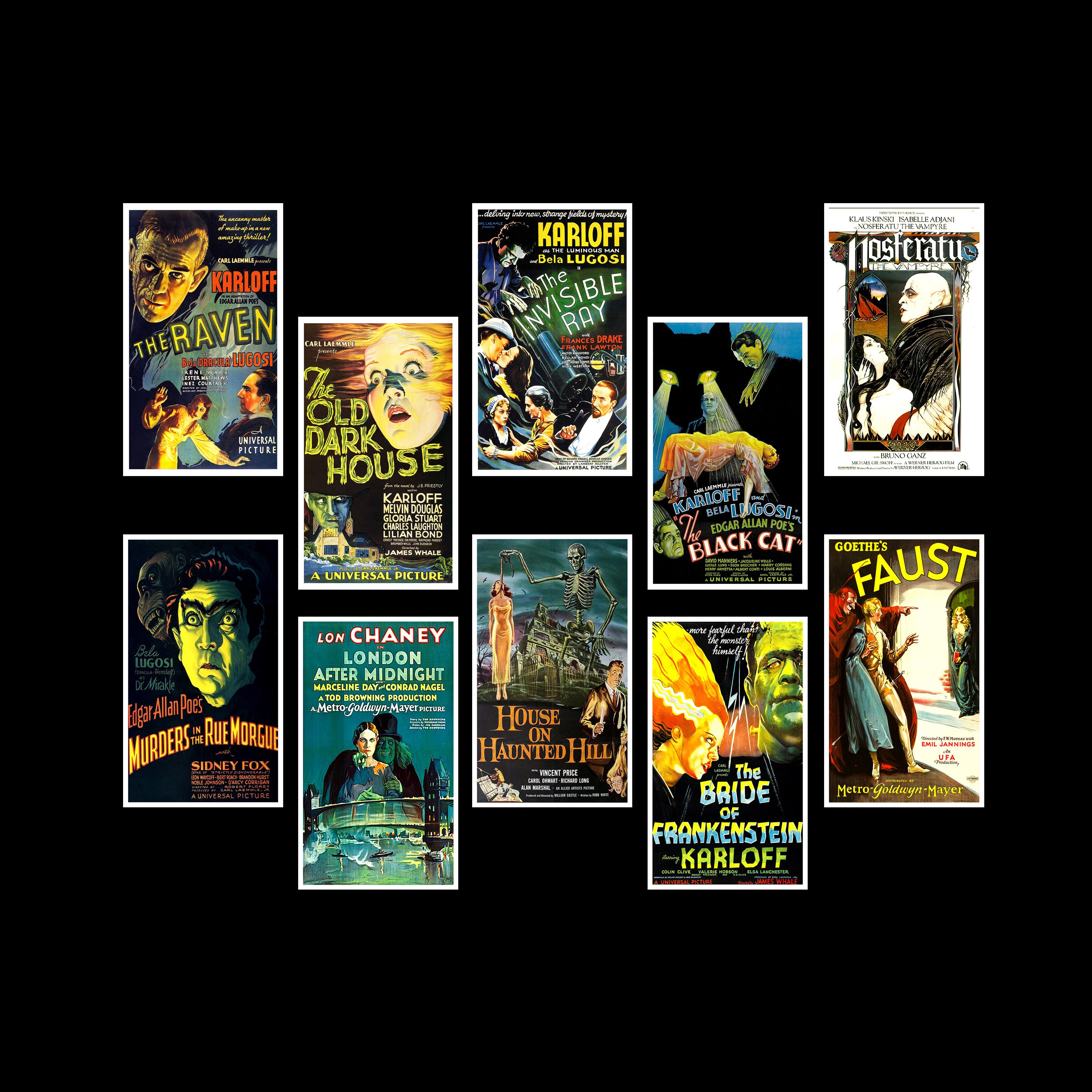 Classic Vintage Horror Movie Posters. Vinyl Stickers Decals. - Etsy