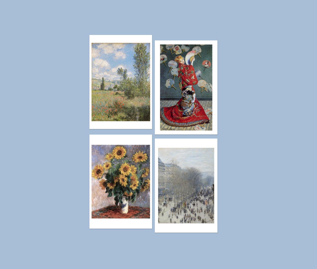 Claude Monet. Art Postcards. Impressionism, 4"x6” Matte or Glossy ...
