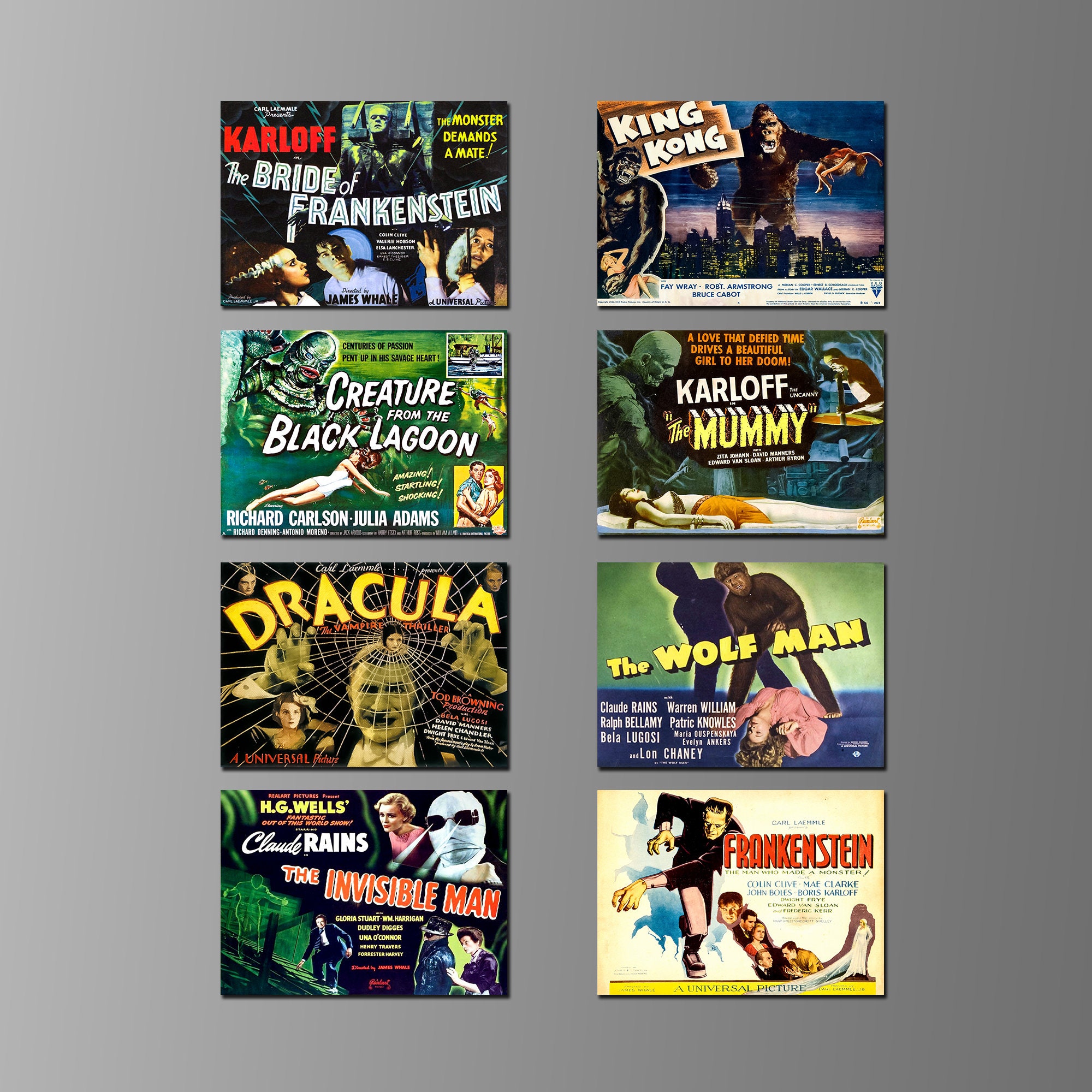 Classic Vintage Horror Movie Posters / Lobby Cards on - Etsy Australia